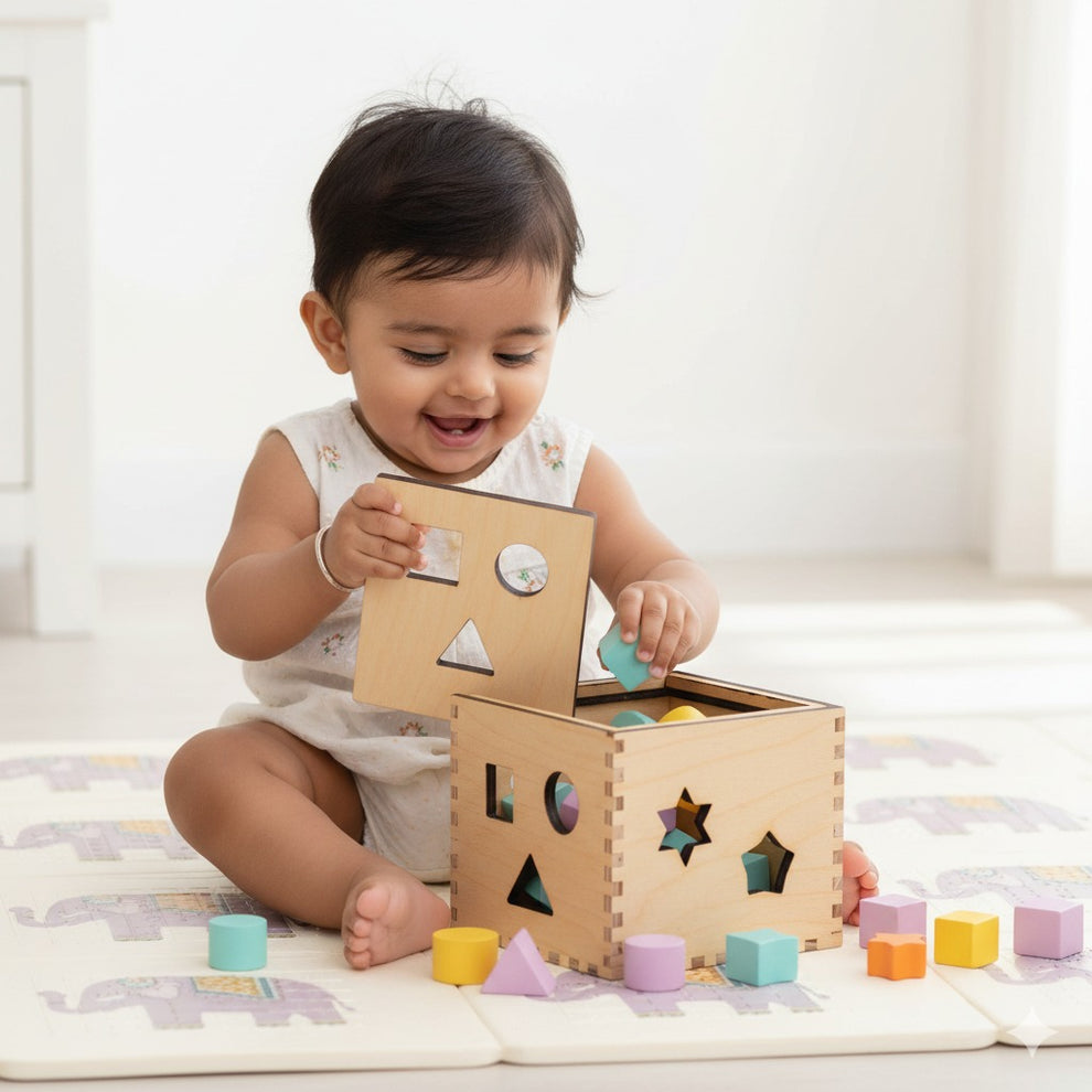Wooden Montessori Shape sorter box For Kids – Mamakarttoys